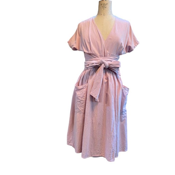 Unbranded | Dresses | Womens Light Pink Fit And Flare Aline Wrap Dress ...